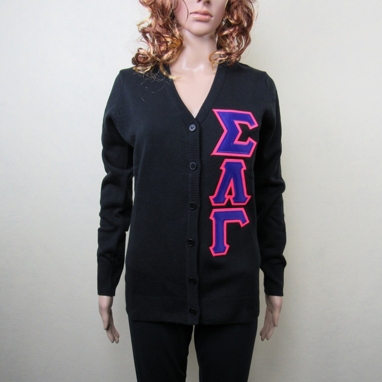 Greek nation Fraternity & Sorority - Sigma Lambda Gamma Black Cardigan