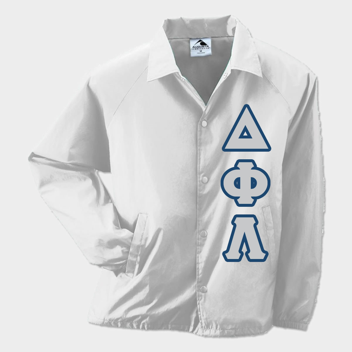 Greek nation Fraternity & Sorority - Delta Phi Lambda White Coach Jacket