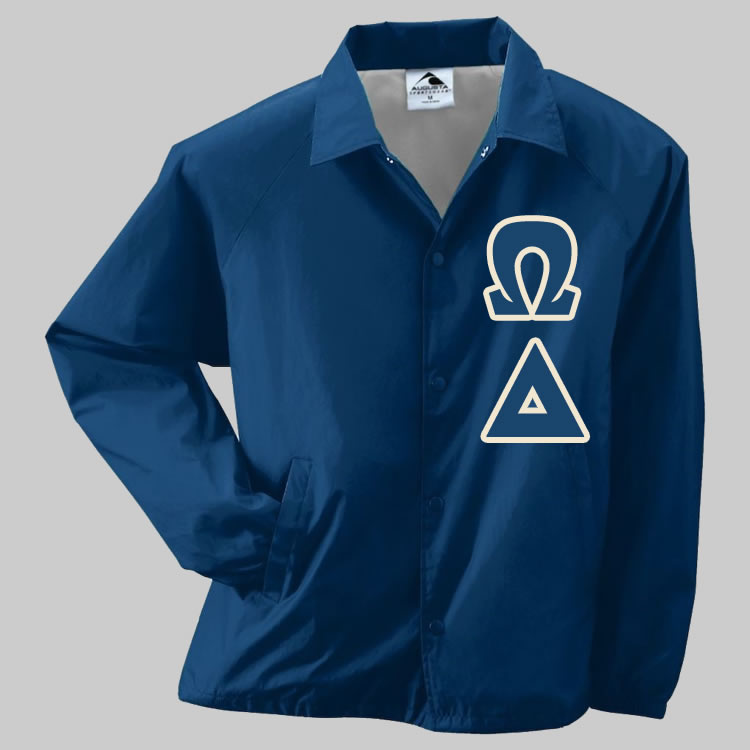 Greek nation Fraternity & Sorority - Omega Delta Navy Coach Jacket