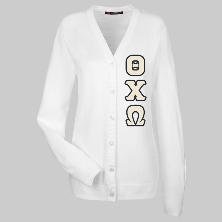 Greek nation Fraternity & Sorority - Theta Chi Omega White Cardigan