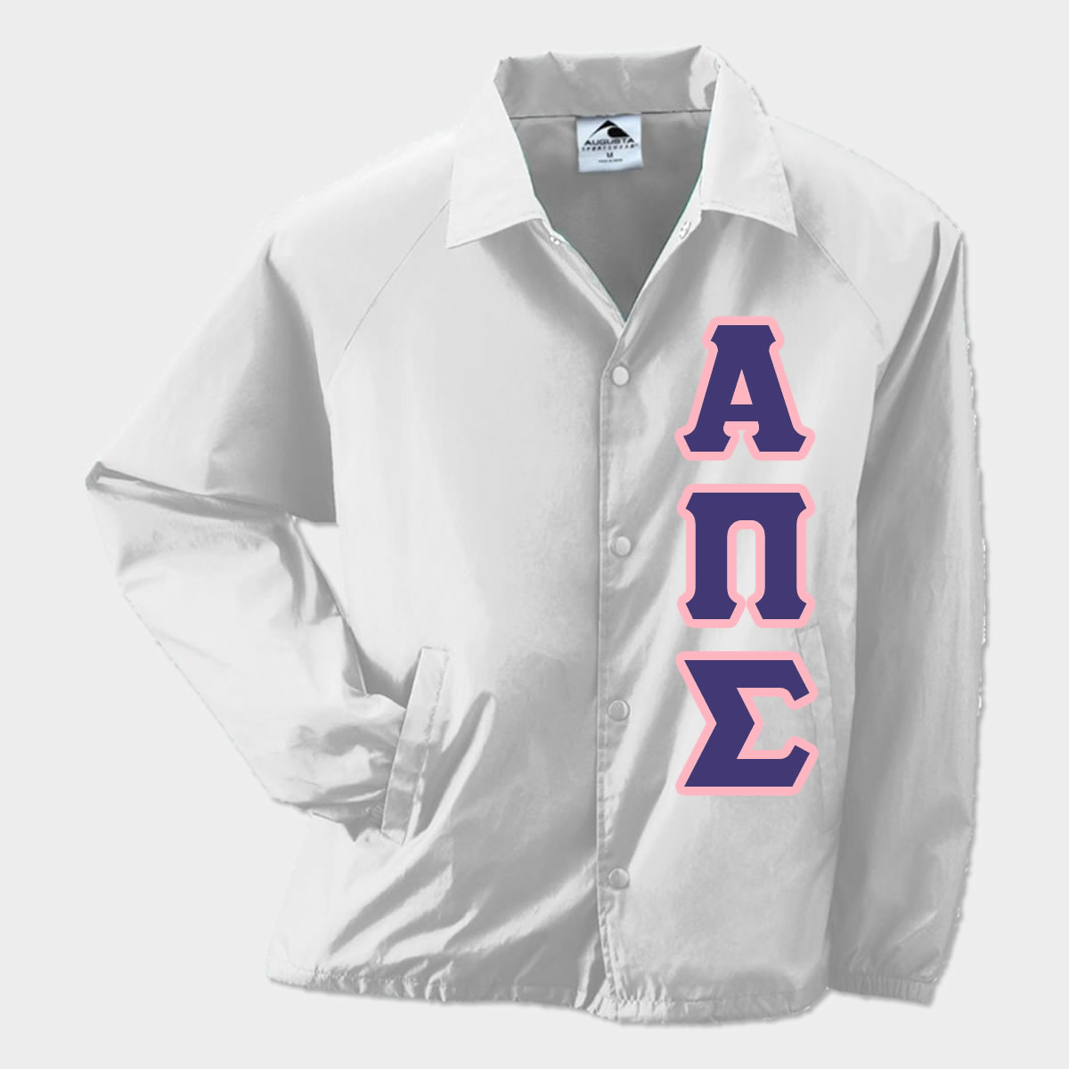 Greek nation Fraternity & Sorority - Alpha Pi Sigma White Coach Jacket