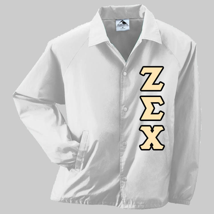 Greek nation Fraternity & Sorority - Zeta Sigma Chi White Coach Jacket