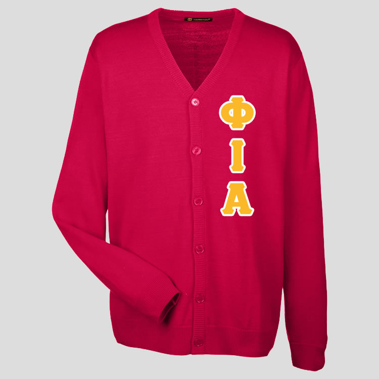 Greek nation Fraternity & Sorority - Phi Iota Alpha Men's Red Cardigan