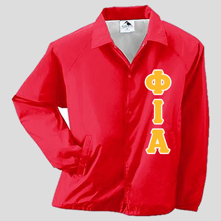 Greek nation Fraternity & Sorority - Phi Iota Alpha Red Coach Jacket