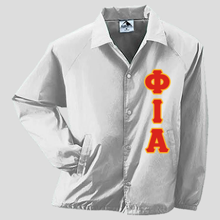 Greek nation Fraternity & Sorority - Phi Iota Alpha White Coach Jacket