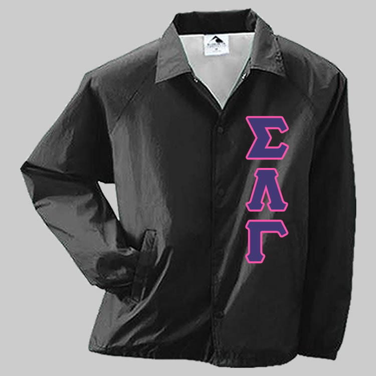 Greek nation Fraternity & Sorority - Sigma Lambda Gamma Black Coach Jacket