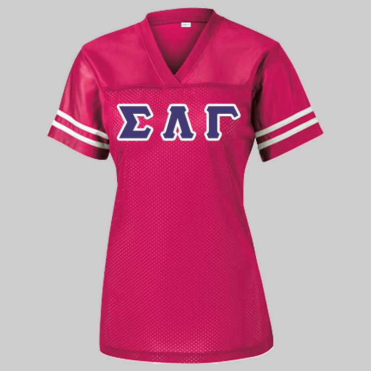 Greek nation Fraternity & Sorority - Sigma Lambda Gamma Fuchsia Football Jersey