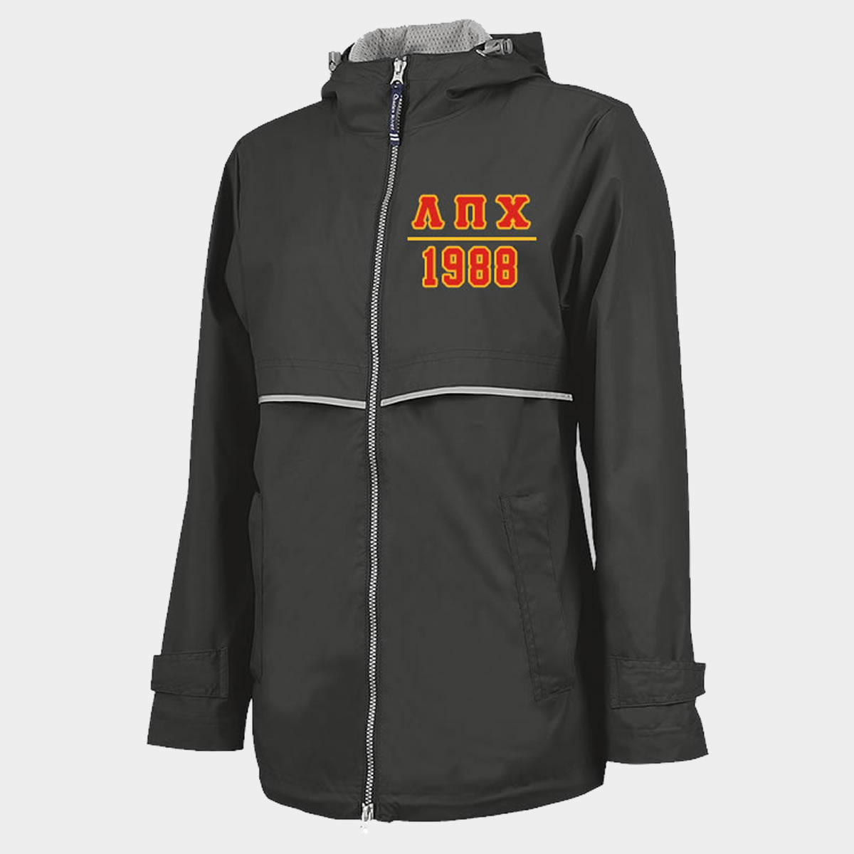 Greek nation Fraternity & Sorority - Lambda Pi Chi Black Rain Jacket