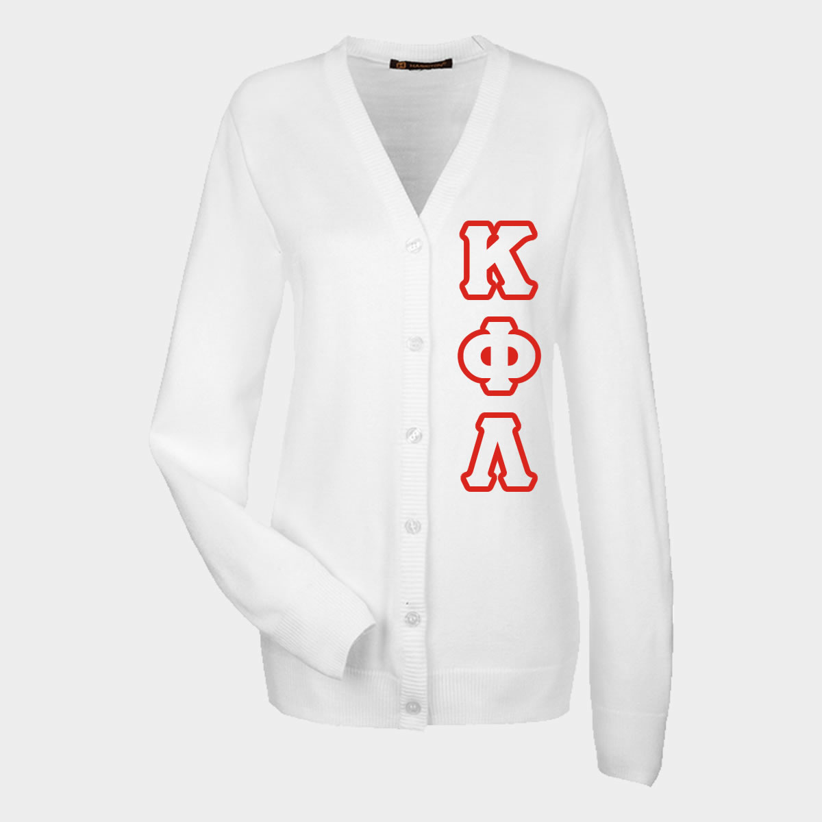 Greek nation Fraternity & Sorority - Kappa Phi Lambda White Cardigan