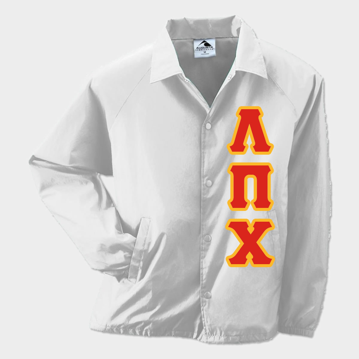 Greek nation Fraternity & Sorority - Lambda Pi Chi White Coach Jacket