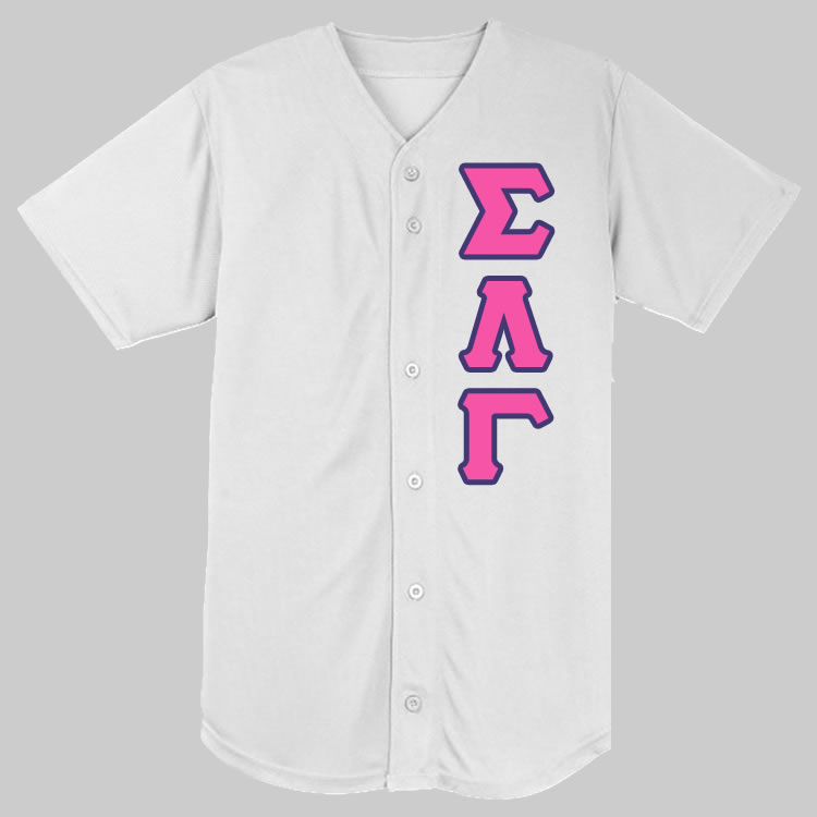 Greek nation Fraternity & Sorority - Sigma Lambda Gamma White Baseball Jersey