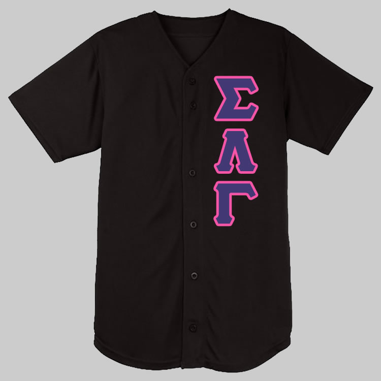 Greek nation Fraternity & Sorority - Sigma Lambda Gamma Black Baseball Jersey