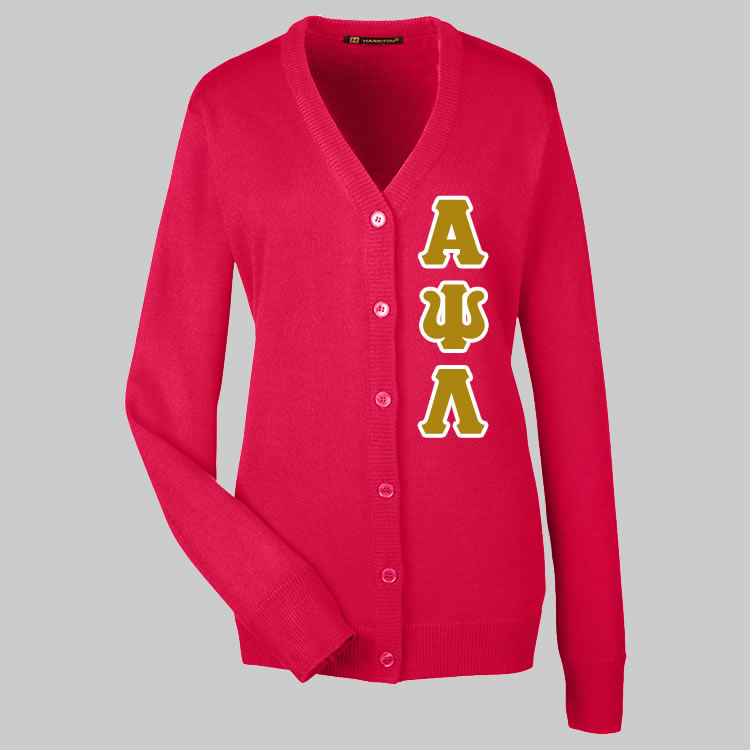 Greek nation Fraternity & Sorority - Alpha Psi Lambda Ladies Red Cardigan