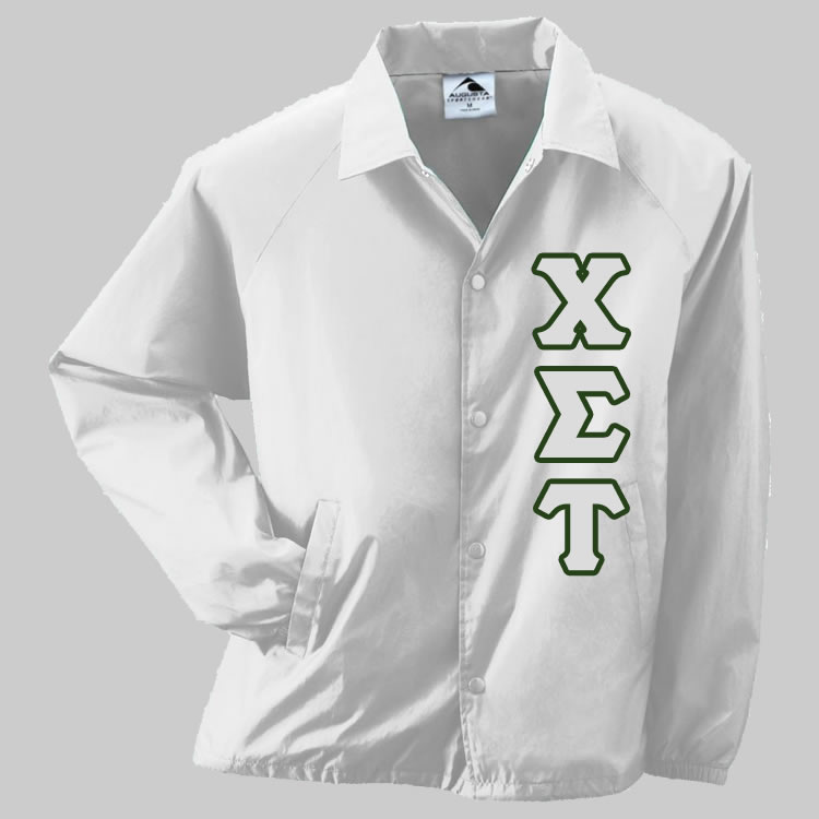 Greek nation Fraternity & Sorority - Chi Sigma Tau White Coach Jacket