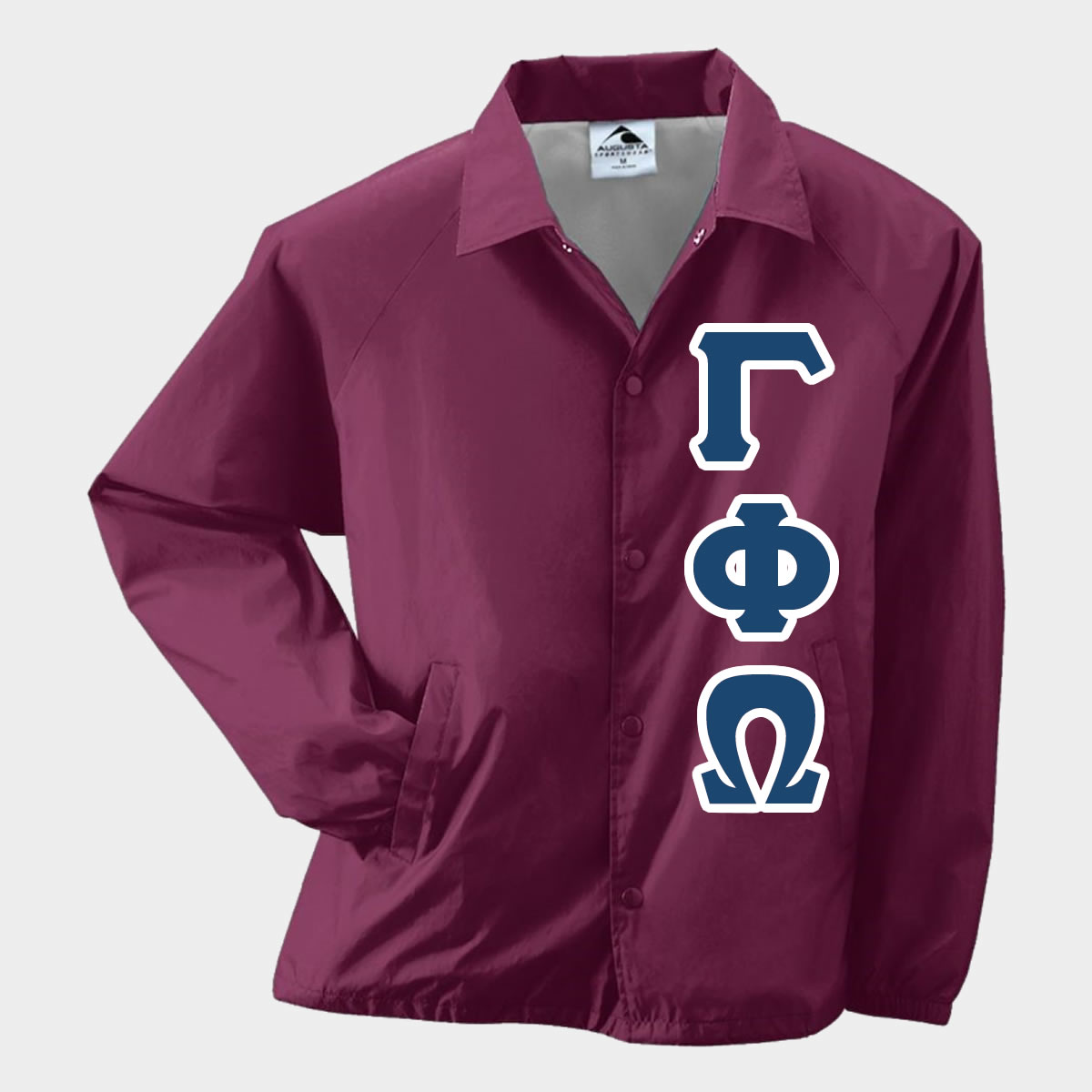 Greek nation Fraternity & Sorority - Gamma Phi Omega Maroon Coach Jacket