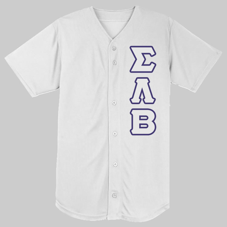 Greek nation Fraternity & Sorority - Sigma Lambda Beta White Baseball Jersey